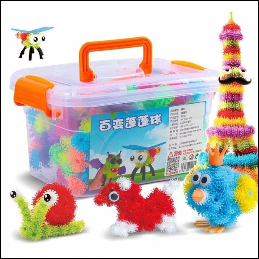 Конструктор-липучка Bunchems (Банчемс), 400 деталей, коробка упаковка