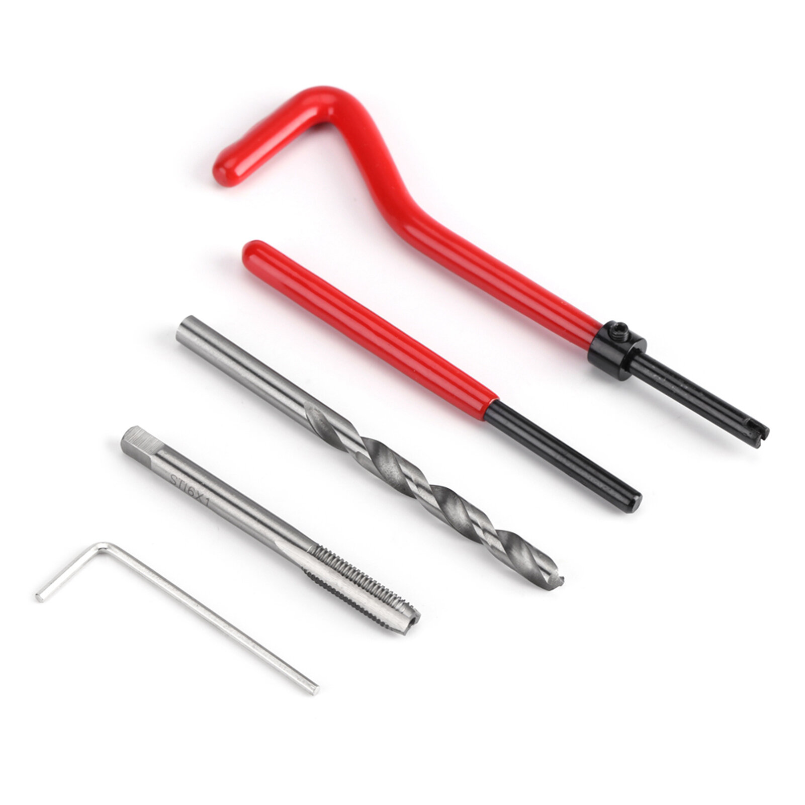 Набор из 30 ремонтных вставок для резьбы M6 для авторемонта, совместимый набор ручных инструментов из прочной углеродистой стали для ремонта двигателей и механических узлов.