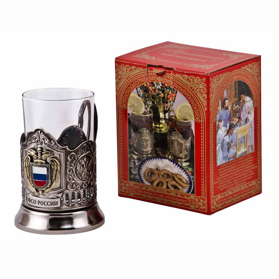 Подстаканник "ФСО" карт. коробка, стекл. стакан. ПД-606КС