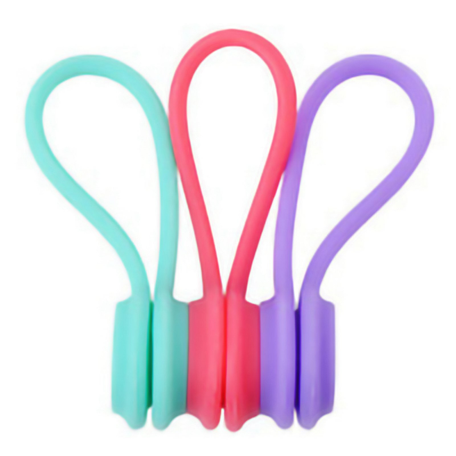 3 шт. Портативный силиконовый держатель для наушников и проводов, зажим для дома и офиса, фиолетовый, красный, синий.