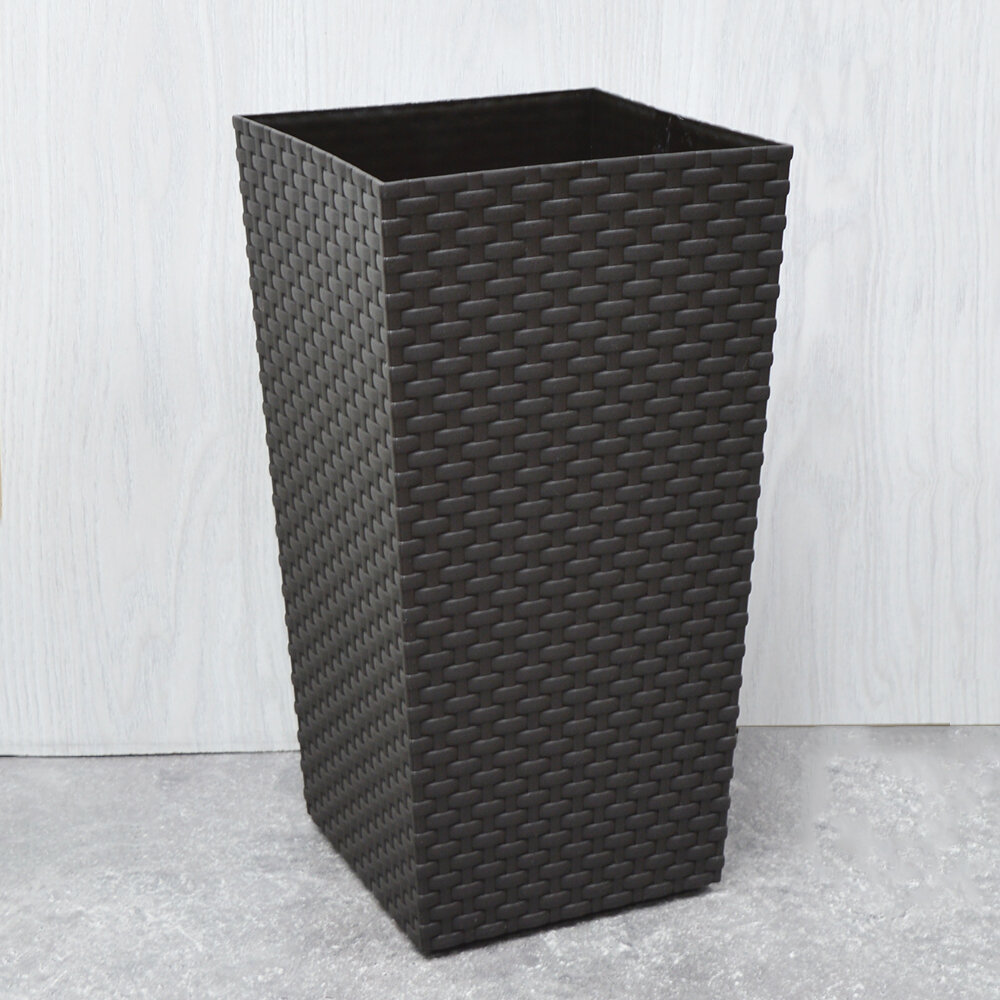Кашпо напольное "Ротанг" 22*22*41см (мокко)