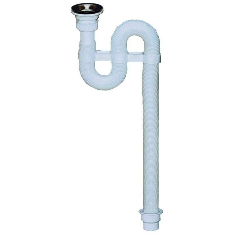 Сифон гофр С нерж чашкой Д-70ММ труба 900ММ БЕЛ VIRPLAST
