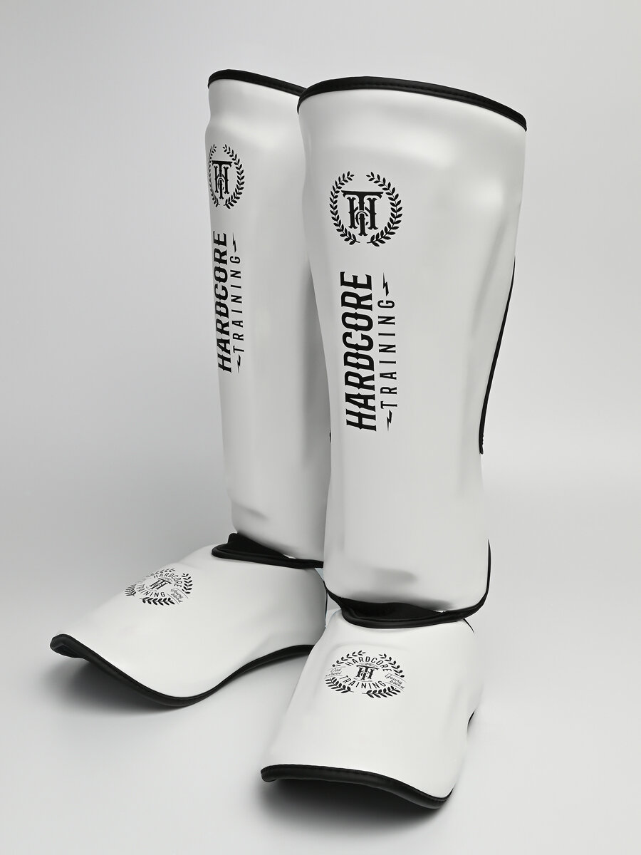 Защита голени для ММА и тайского бокса Hardcore Training Base White L