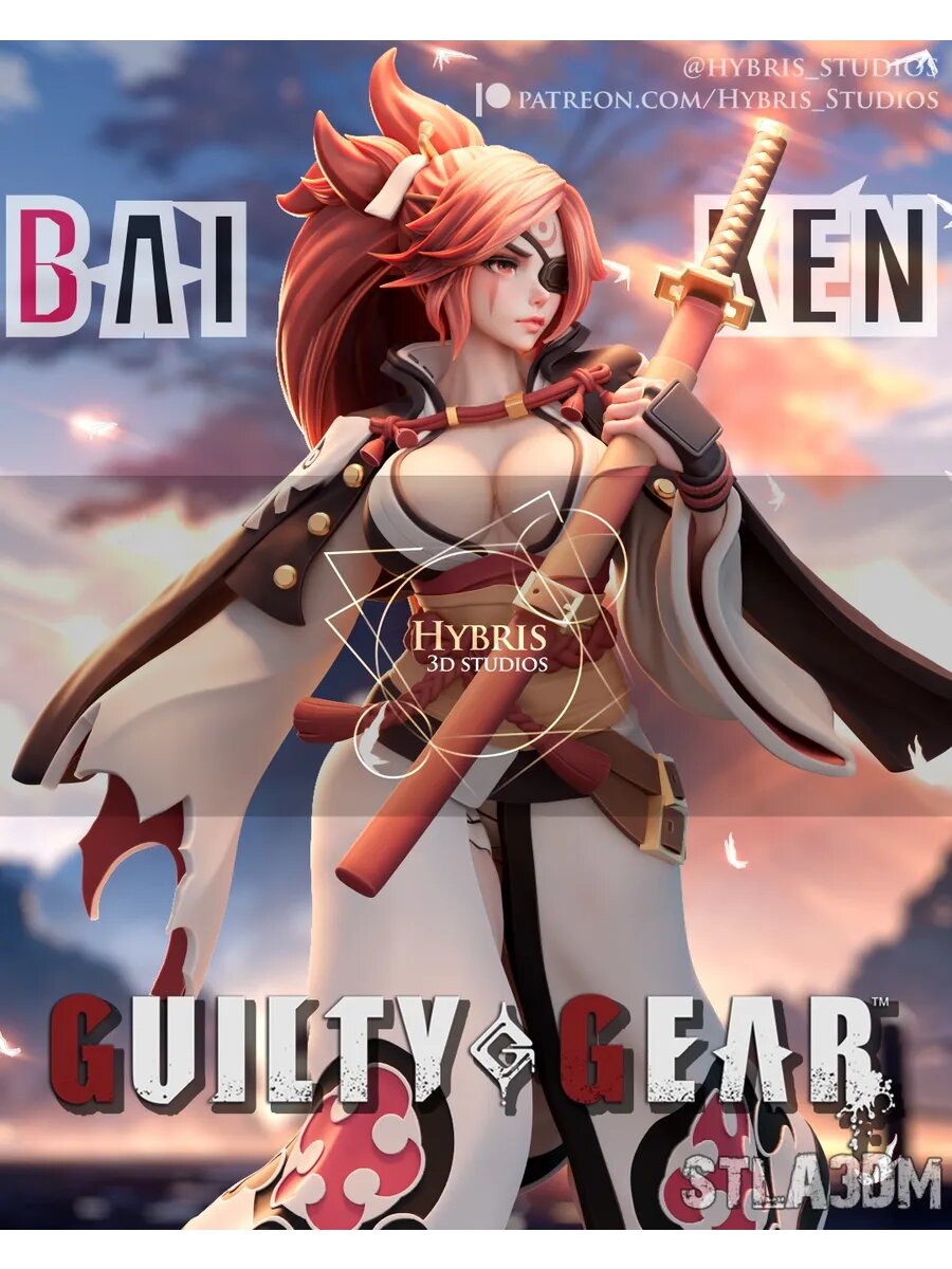 Коллекционная фигурка Baiken под покраску 20 см