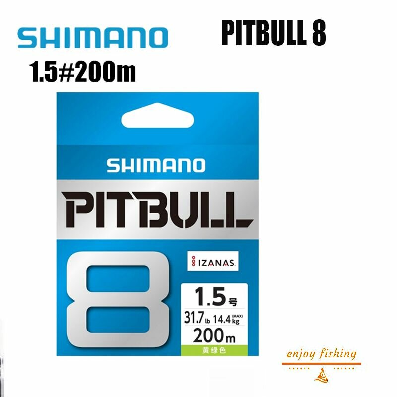 SHIMANO PITBULL 8 BRAID 1.5#200M Green плетеная леска для пресной и соленой воды