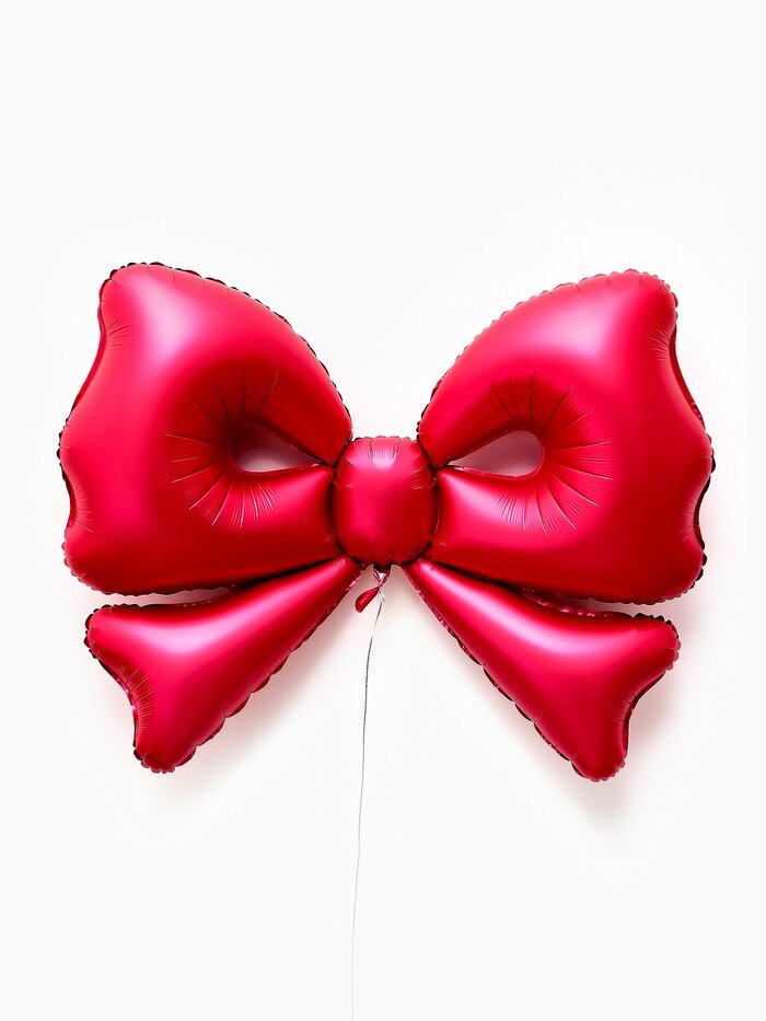 Воздушный шар фольгированный 50" «Бант», красный, матовый