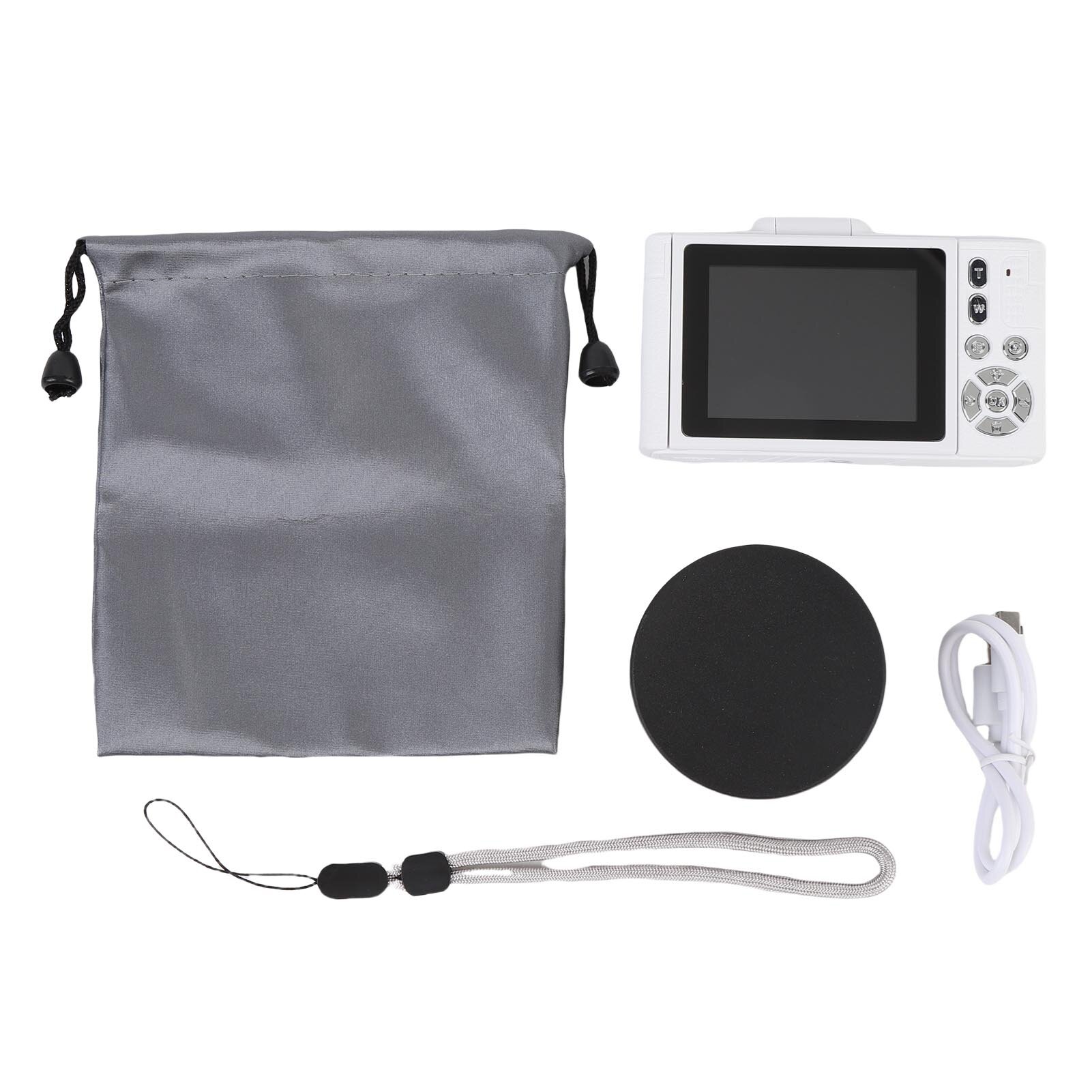 Цифровая фотокамера 4K с разрешением 64 Мп HD, автофокусом, 18-кратным зумом, ретро-дизайном, беззеркальной камерой с поворотным экраном и широкоугольным объективом 0,45X.