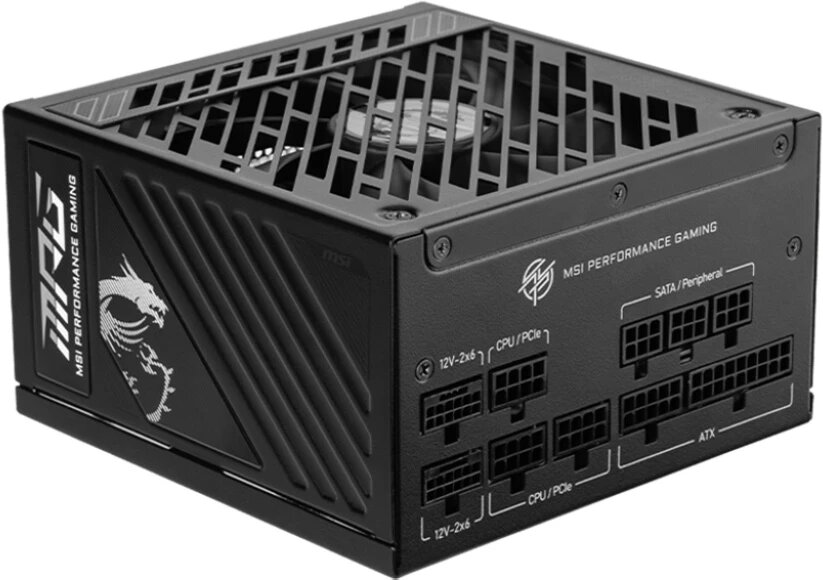 306-7ZPFX11-CE0 / Блок питания MSI MPG A1250GS PCIE5 черный (1250 Вт, 80+ Gold, APFC, 20+4 pin, 2 x