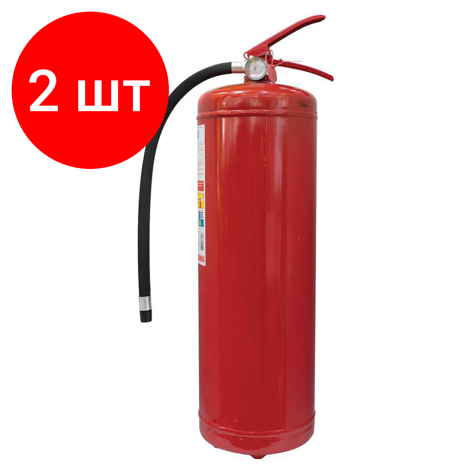 Комплект 2 шт, Огнетушитель порошковый ОП-8, АВСЕ (твердые, жидкие, газообразные, электрические) закачной, индивидуальный короб, РИФ