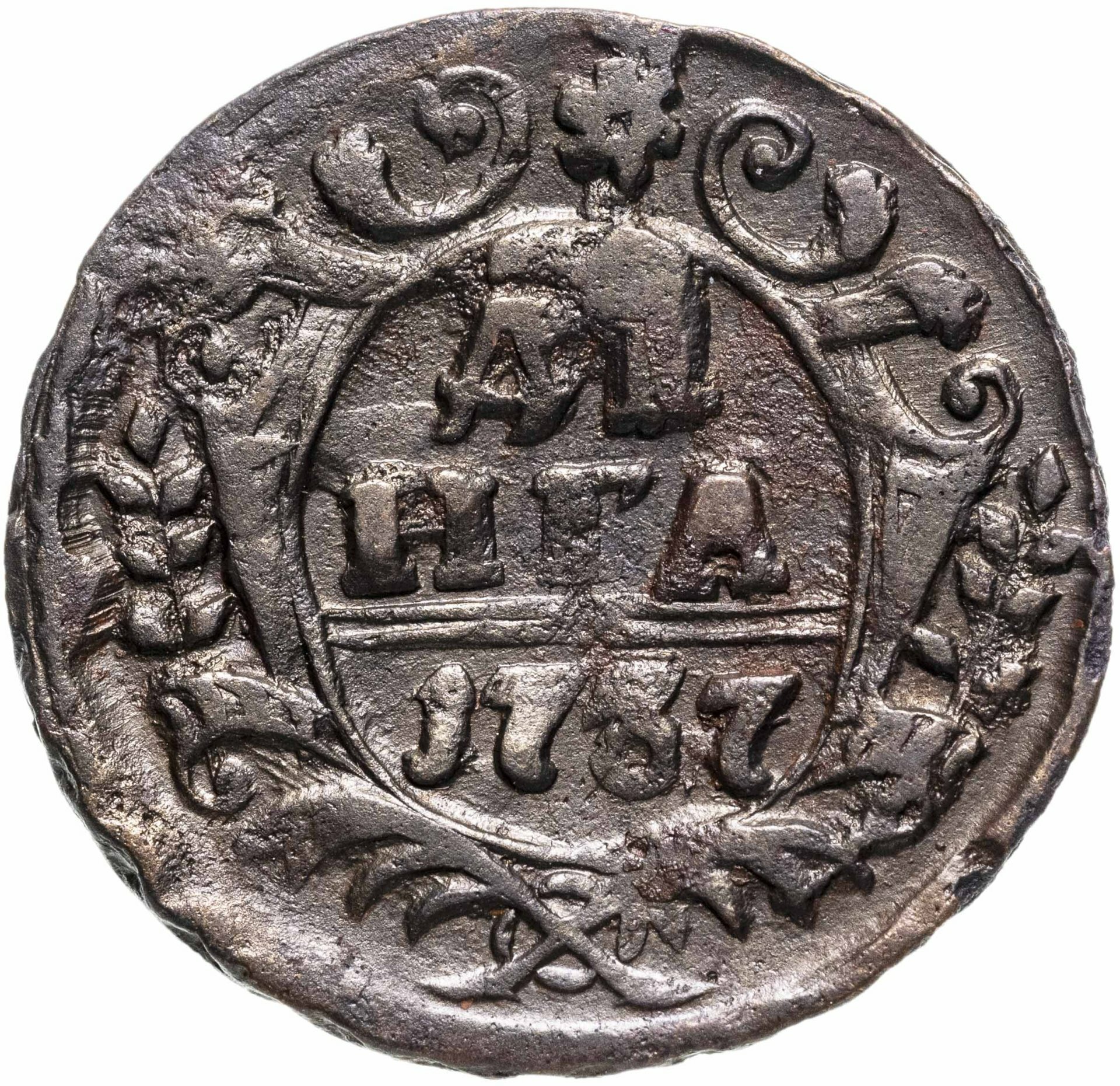 Денга 1737, Медь, в сохранности VF