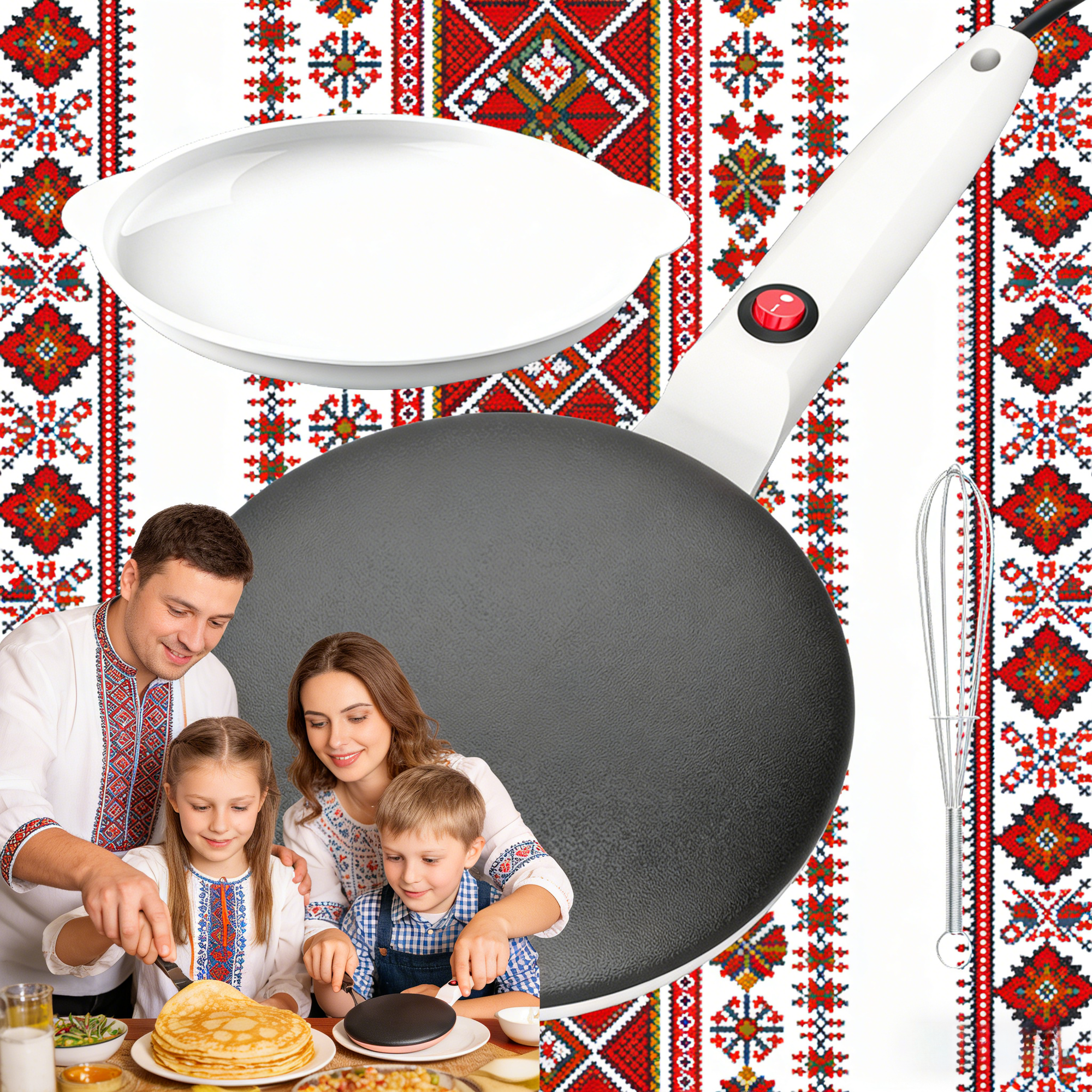 【Масленица 2026】Блинница 15 секунд - 2 в 1 (блины/гриль), антипригарная, 6 цветов, экономичная