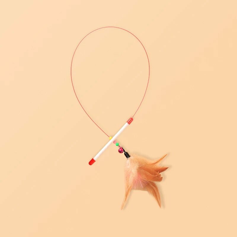 Стальной проволочный перо заменяемая головка для игрушек-рыболовок кошек, 1 шт. - прочная и безопасная для игр кошек