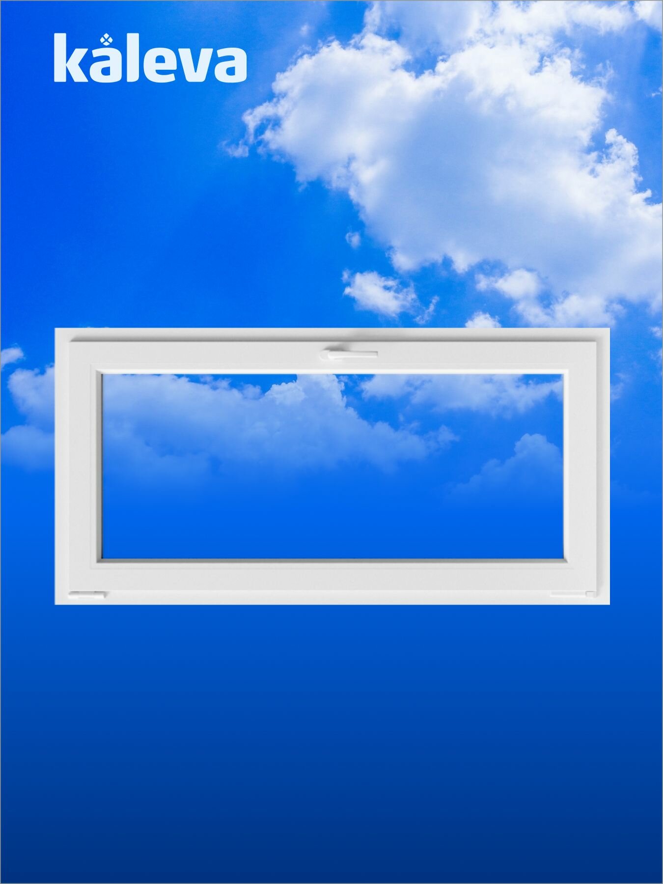 Пластиковое Окно ПВХ Kaleva 78х95 см, одностворчатое, фрамуга, откидная, двухкамерный стеклопакет с энергосберегающим стеклом,