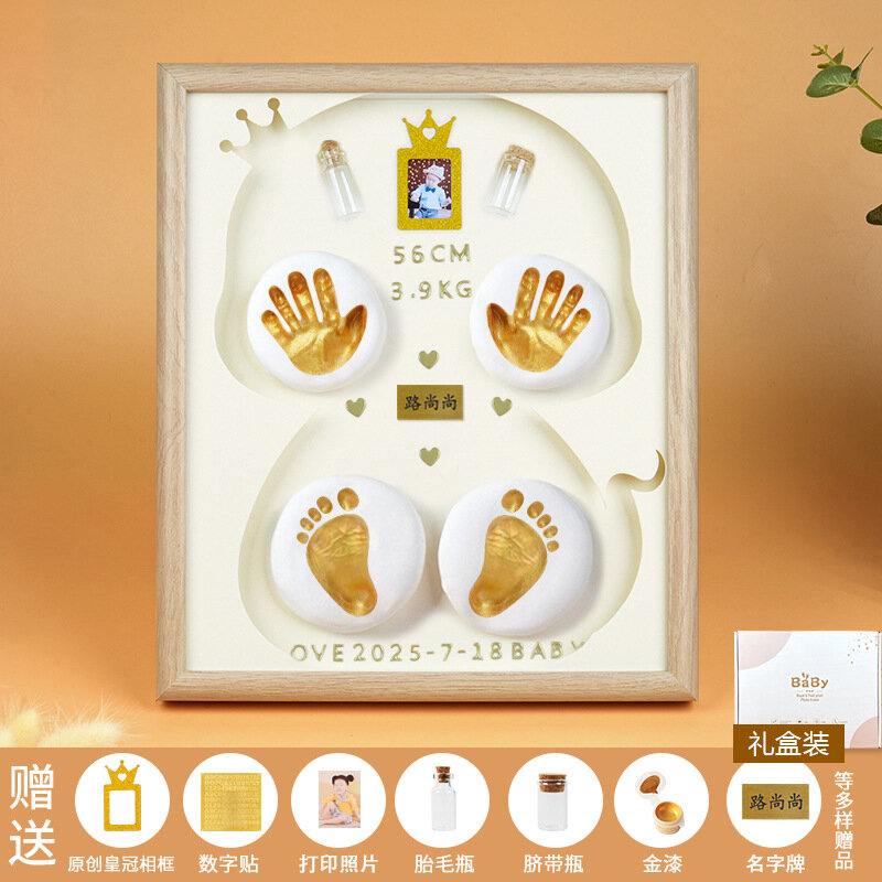 Детская змея, полная луна, отпечаток руки и стопы, сувенир для новорожденного, коробка для сбора волос, пуповина, отпечаток стопы на сто дней, чернильная подушка