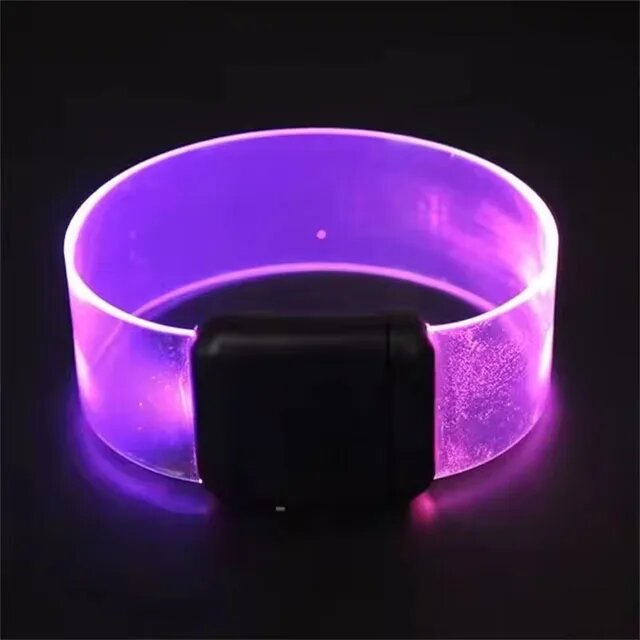 Светодиодный браслет, 10 шт, зеленый, красный, белый, желтый, оранжевый, синий, розовый, разноцветный Фиолетовый, 10pcs Pink