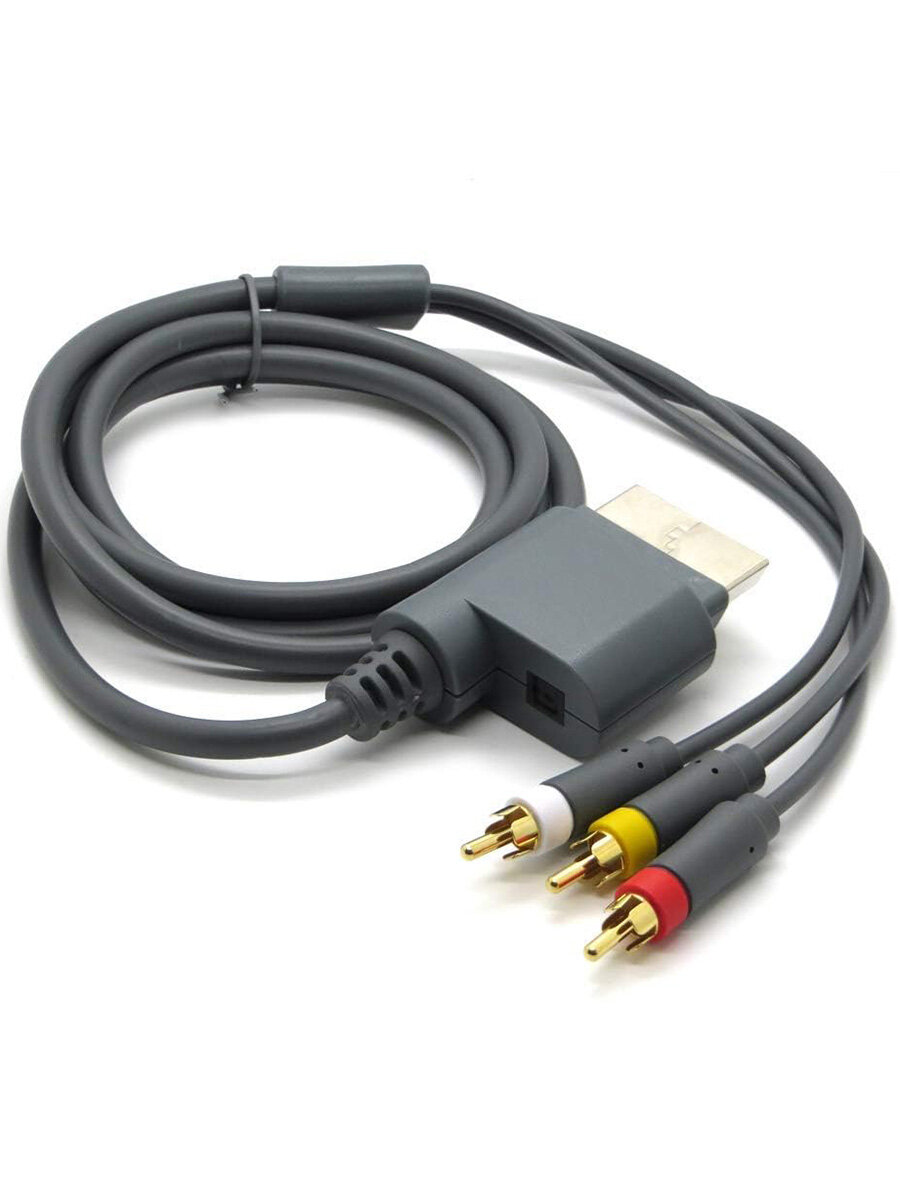 Кабель VGA HD AV для игровой консоли Xbox 360 (3 RCA) - серый