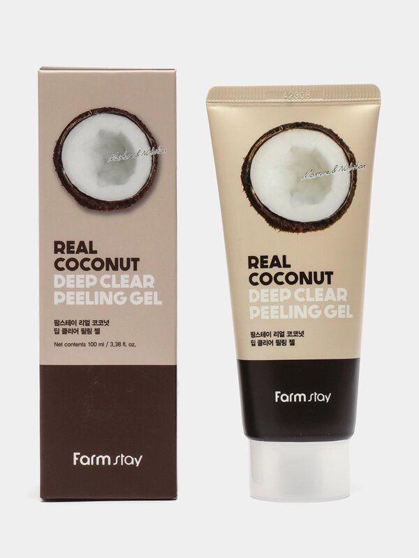 Пилинг скатка сдля лица с экстрактом кокоса, Farm Stay real coconut ,100ml. Корея,