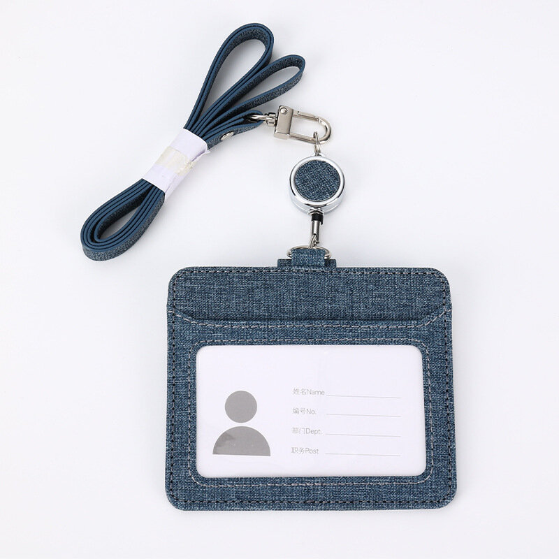 Текстурированный держатель для бейджей с несколькими слотами для карт, высококачественный держатель для удостоверений из денима, многофункциональный шнурок для доступа, держатель для студенческого удостоверения
