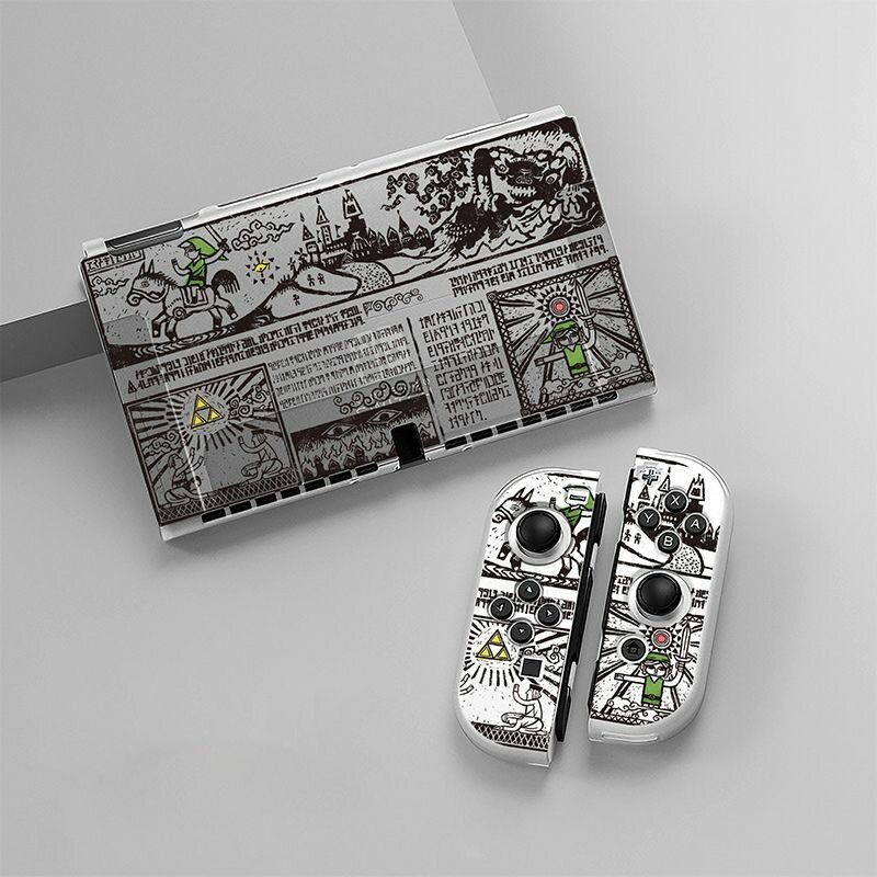 Силиконовый защитный чехол на игровую приставку Nintendo Switch Oled, мягкий чехол из TPU ZELDA