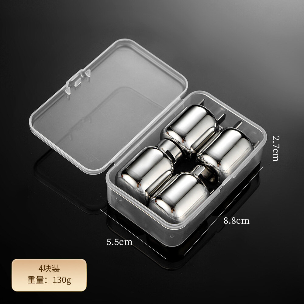 304 Нержавеющая сталь Кубики льда Креативный газовый бак Быстрое замораживание Ледяной камень для вина Охлажденное пиво Виски Металлические частицы льда Оптовая продажа