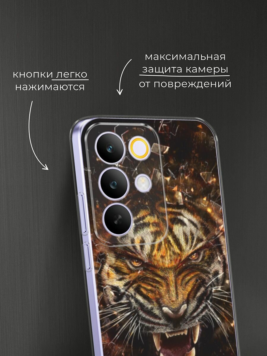 Чехол на Realme C85 Pro / Реалми C85 Про с принтом Тигр осколки — фото 1