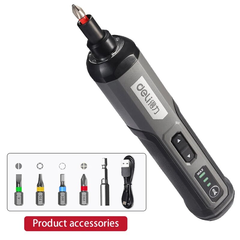 Набор мини-электродрелей DELI: многофункциональный комплект для разборки и ремонта, беспроводная бытовая дрель с регулировкой.