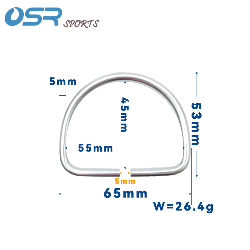 D-образное кольцо для дайвинга из нержавеющей стали OSR SPORTS SS316, без разборки, с зубчатой японской застежкой,