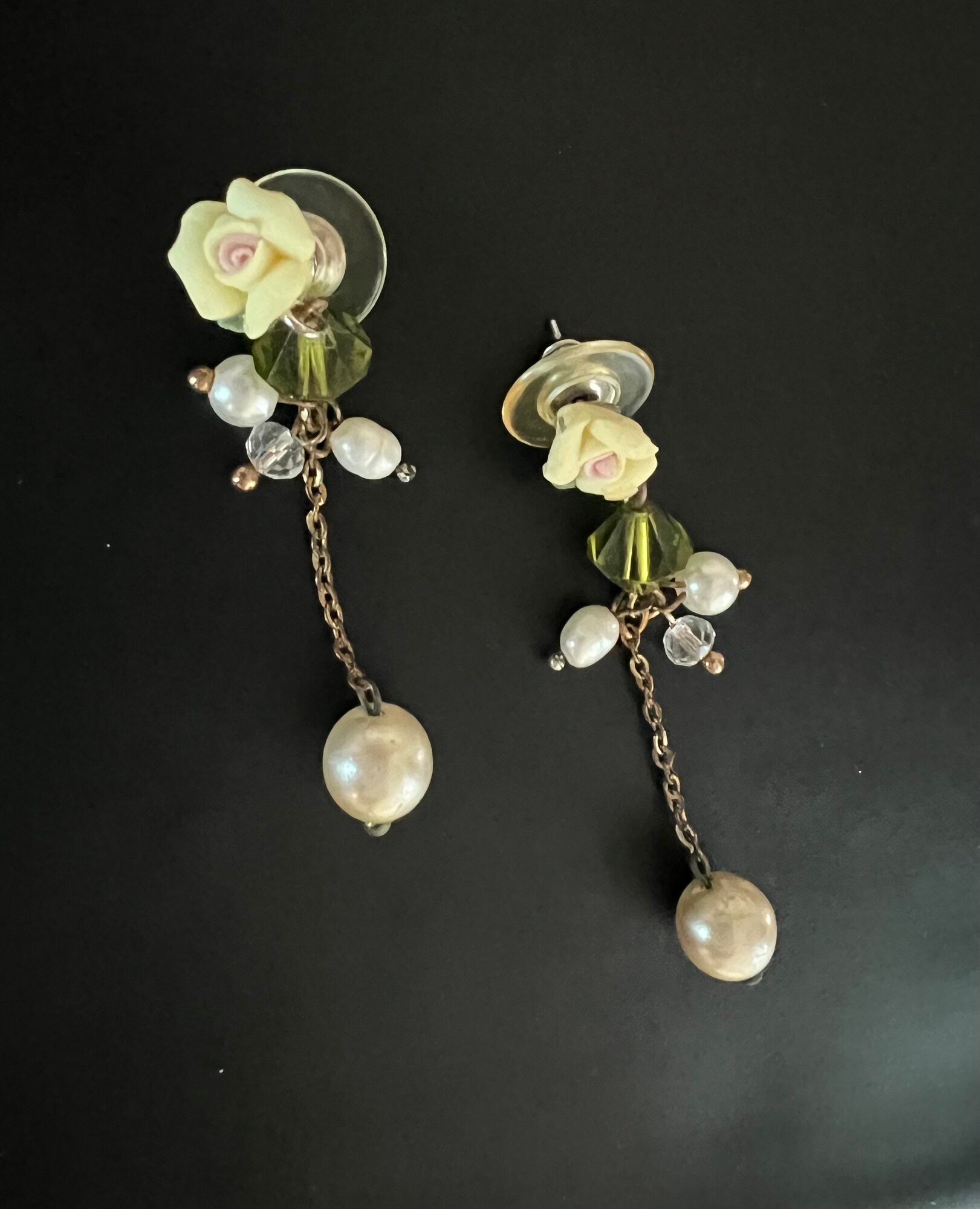 Серьги пусеты, жемчуг имитация