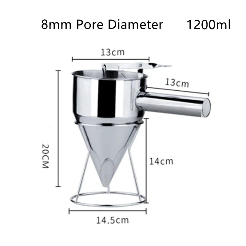 Инструменты для выпечки Регулируемая ручная воронка из нержавеющей стали с держателем Дозатор жидкости для крема, теста, шоколада, печенья, блинов