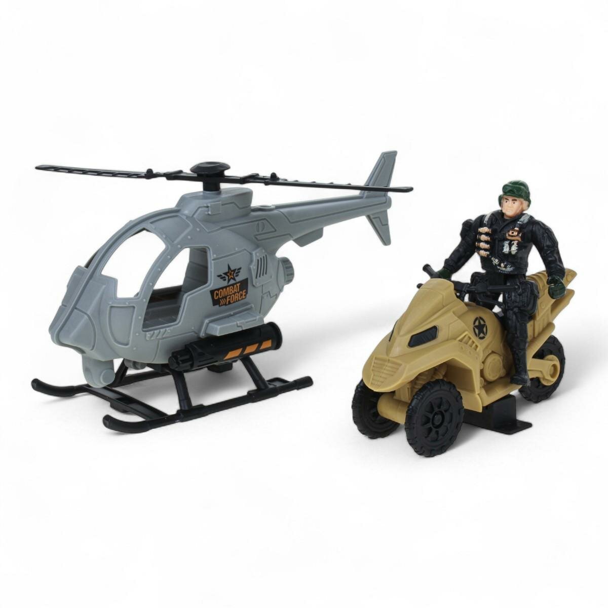 Игровой набор Спецслужба с фигуркой, вертолётом и квадроциклом для мальчиков