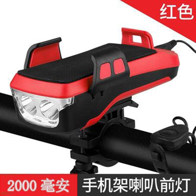 4-в-1 передний фонарь для велосипеда с аккумулятором 2000 мАч, красный цвет, универсальная установка