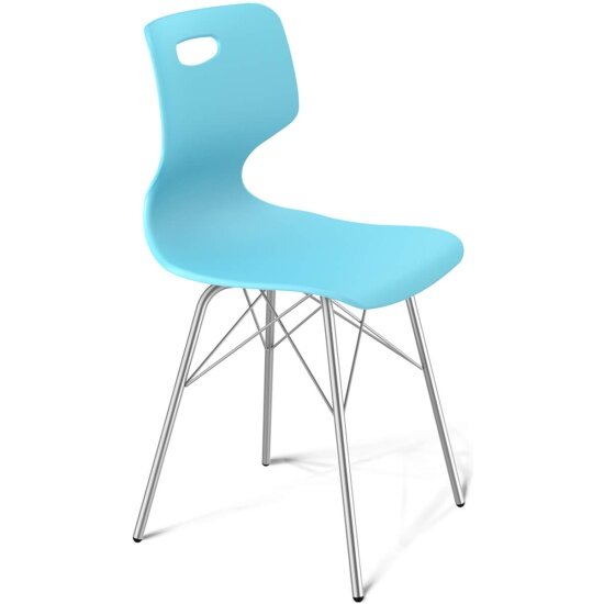Стул Sheffilton SHT-ST58/S64 A5-7 голубой/хром лак