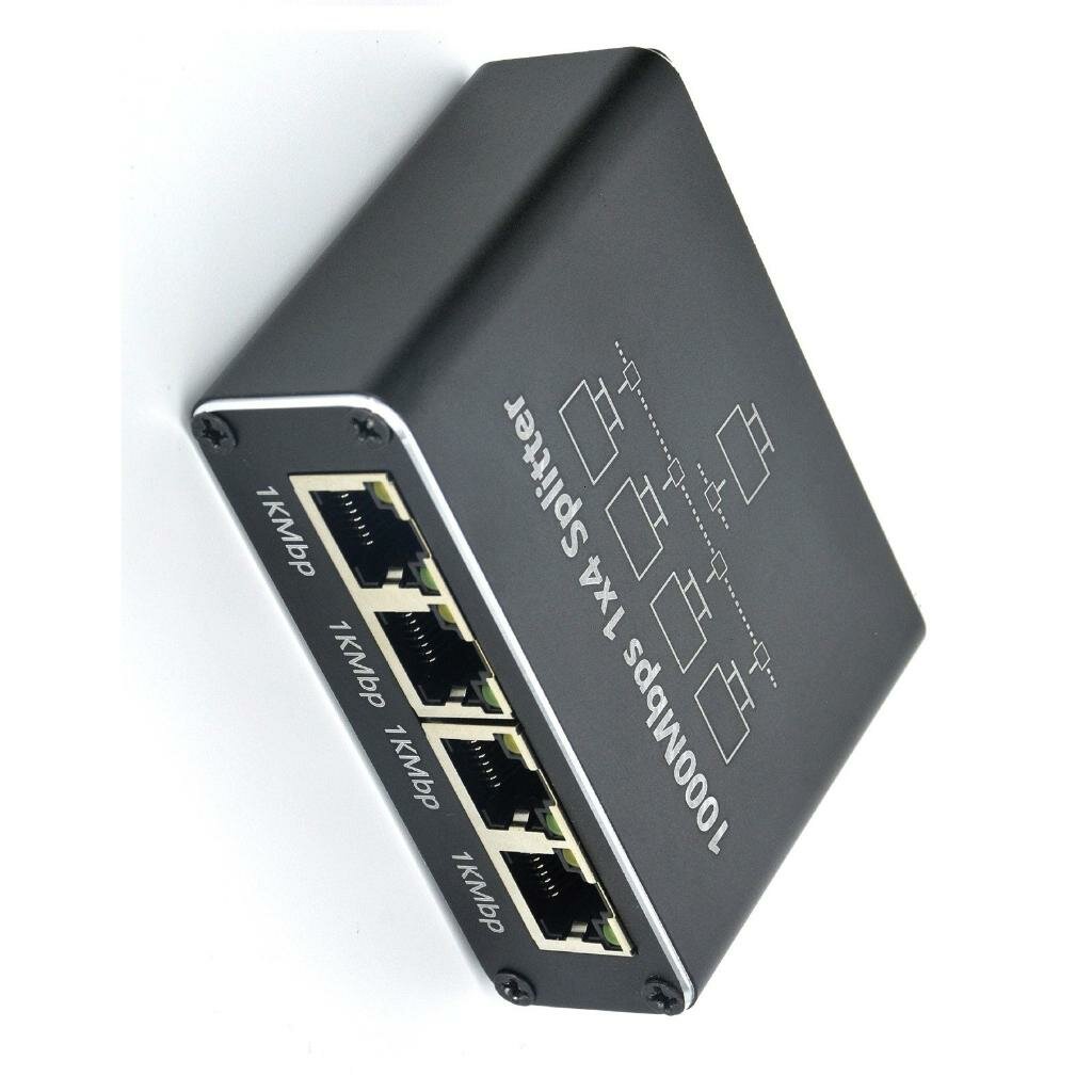 Гигабитный сетевой сплиттер RJ45, Разделитель от 1 до 4
