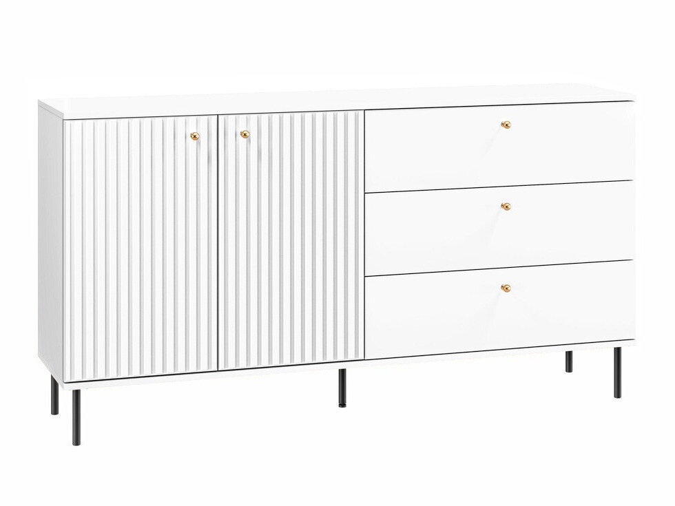 Комод Сканди 01 МДФ (Белая) NEW 160x84,8x40 см, белый , распашной GOODFORM