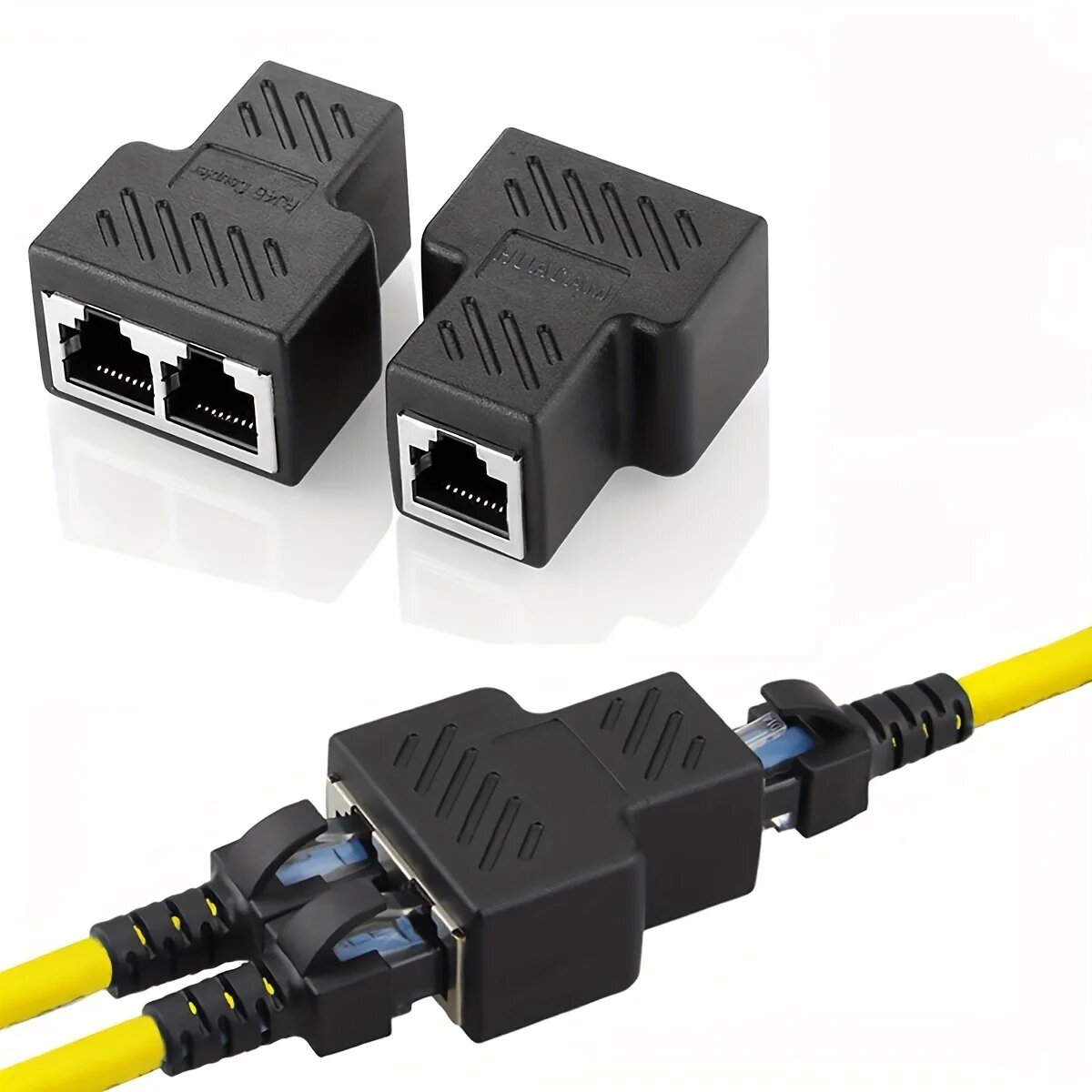 Разветвитель Ethernet 1-в-2, Black, 2шт