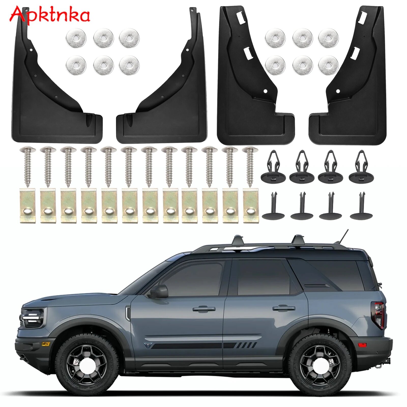 4X брызговики, брызговики, брызговики, брызговики спереди и сзади для Ford Bronco Sport 2021 2022 2023 2024 2025