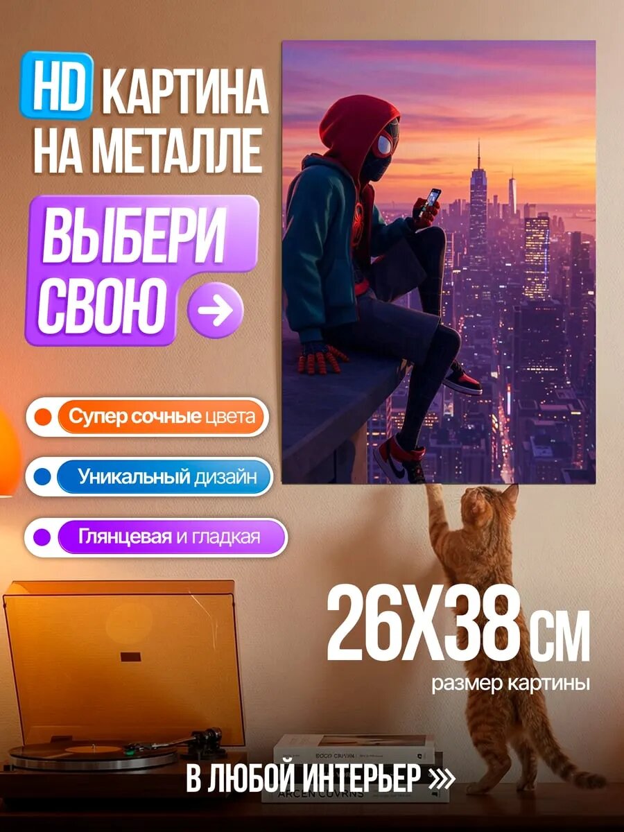 Картина на HD металле Майлз Моралес закат