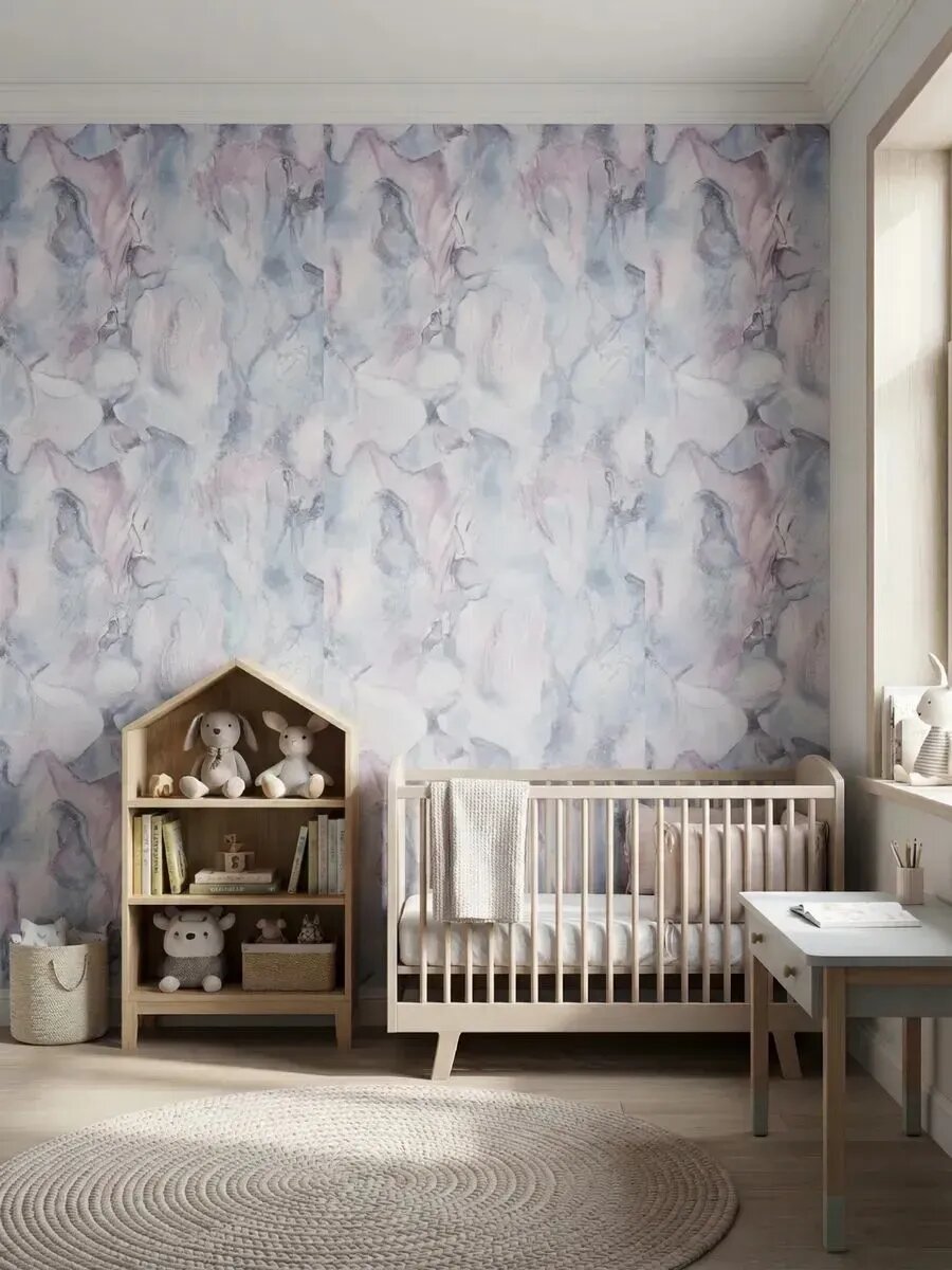 Обои Брянские, бумажные, дуплексные, под мрамор, 0.53м х 10м