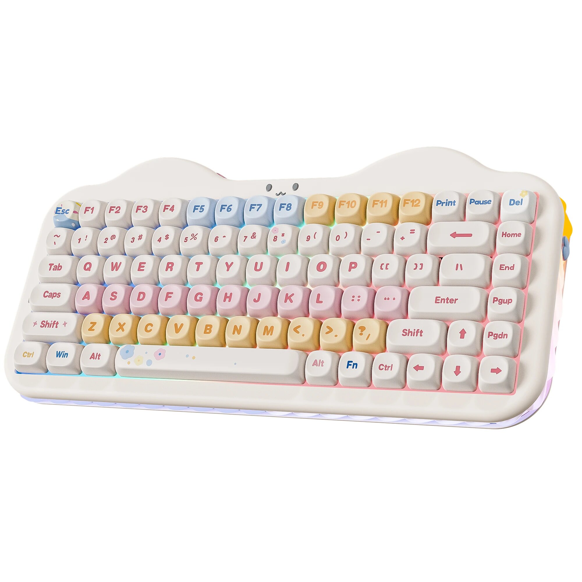 Механическая клавиатура YUNZII C75 75% Beige, RGB, переключатели Milk V2