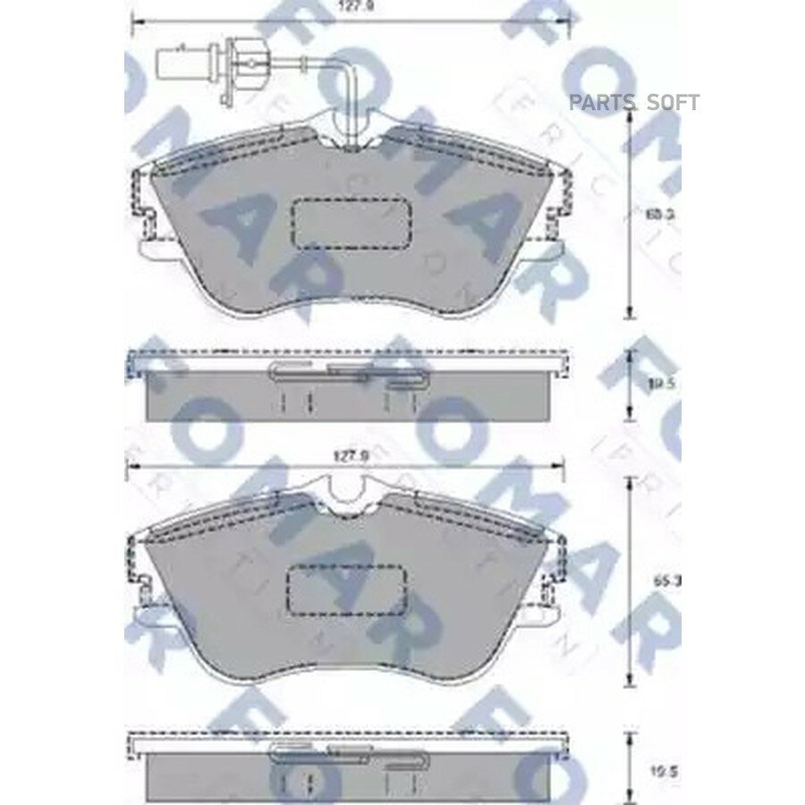 Fo 904181 колодки дисковые передние!\ vw t4 2.5/2.4d &syncro 98-04 диск 15'