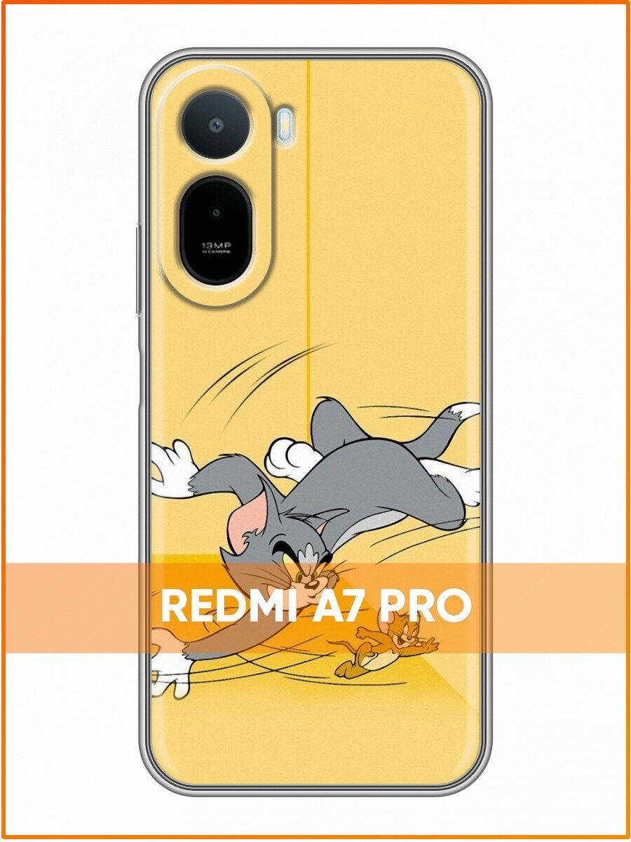 Чехол для RedMi A7 Pro, Poco C85x с принтом для мальчиков Том и Джерри погоня (Редми А7 про, Поко с85х)