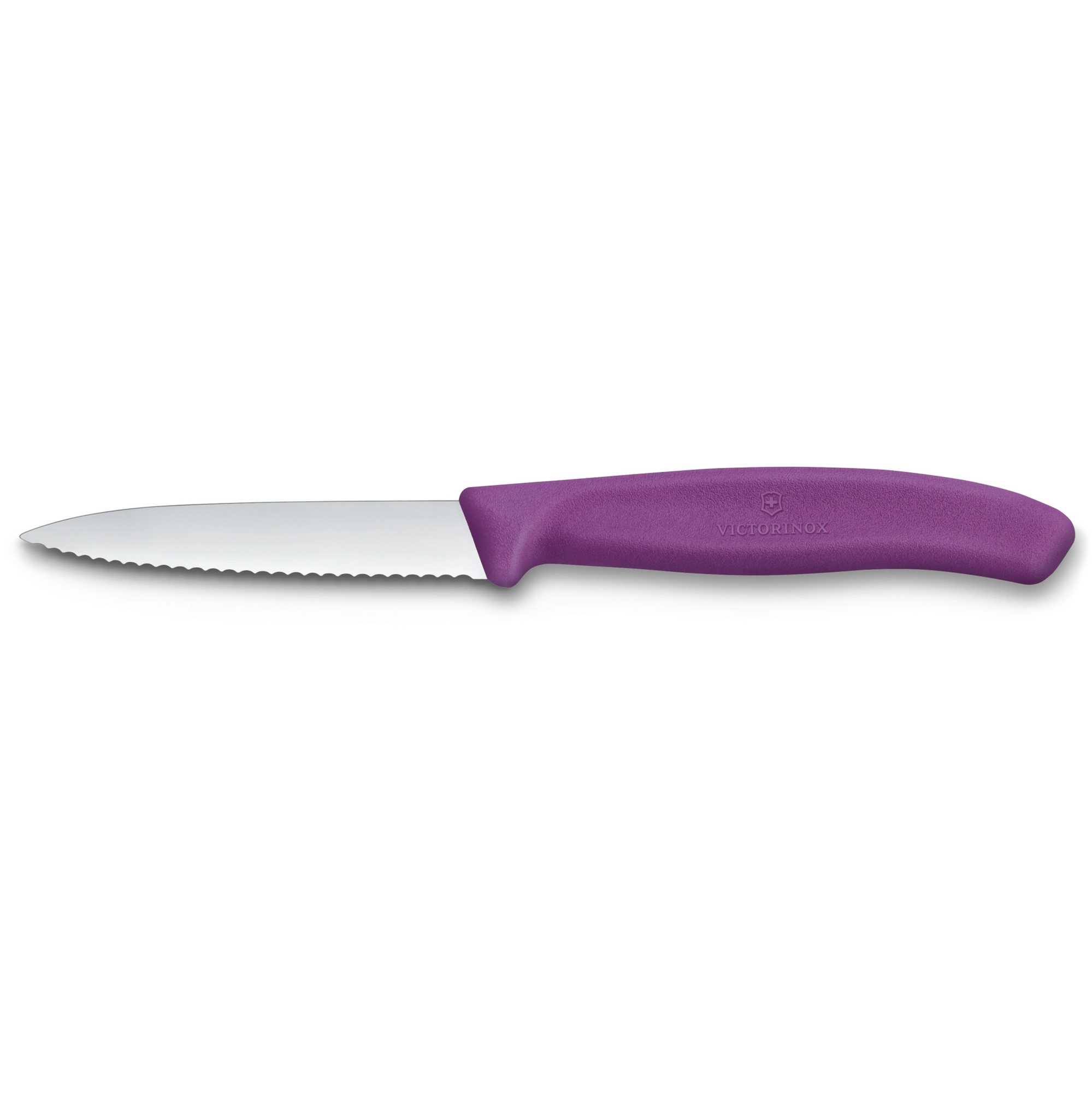 Нож кухонный Victorinox Swiss Classic (6.7635. C1) стальной универсальный для чистки овощей и фруктов лезв.80мм серрейт. заточка пурпурный