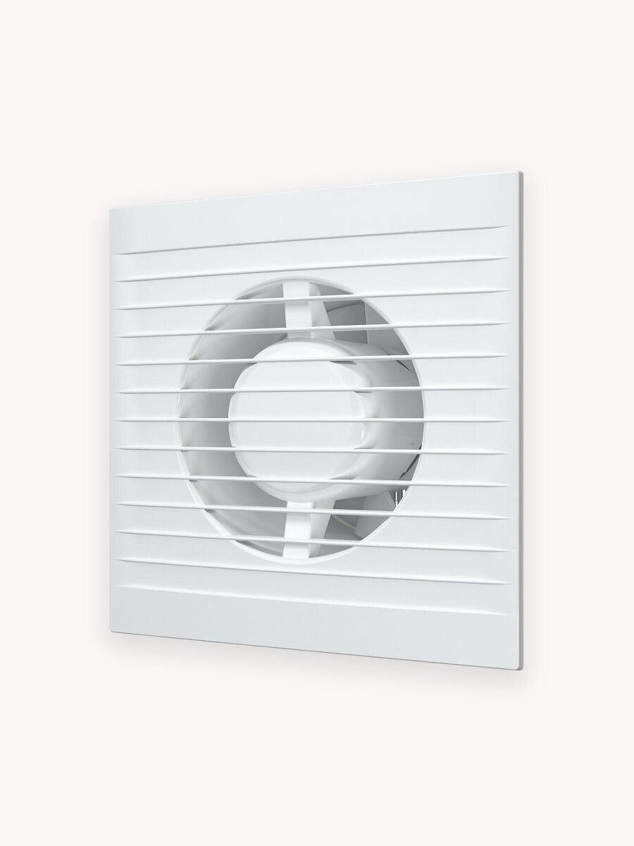 Вентилятор вытяжной Auramax А 4 C, с клапаном, 100мм, белый, 16 см х 16 см