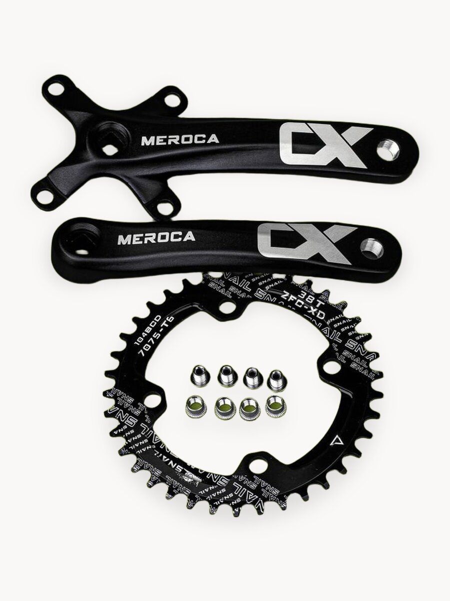 Шатуны MEROCA, передняя звезда 38T, 170мм, шоссейные, алюминий