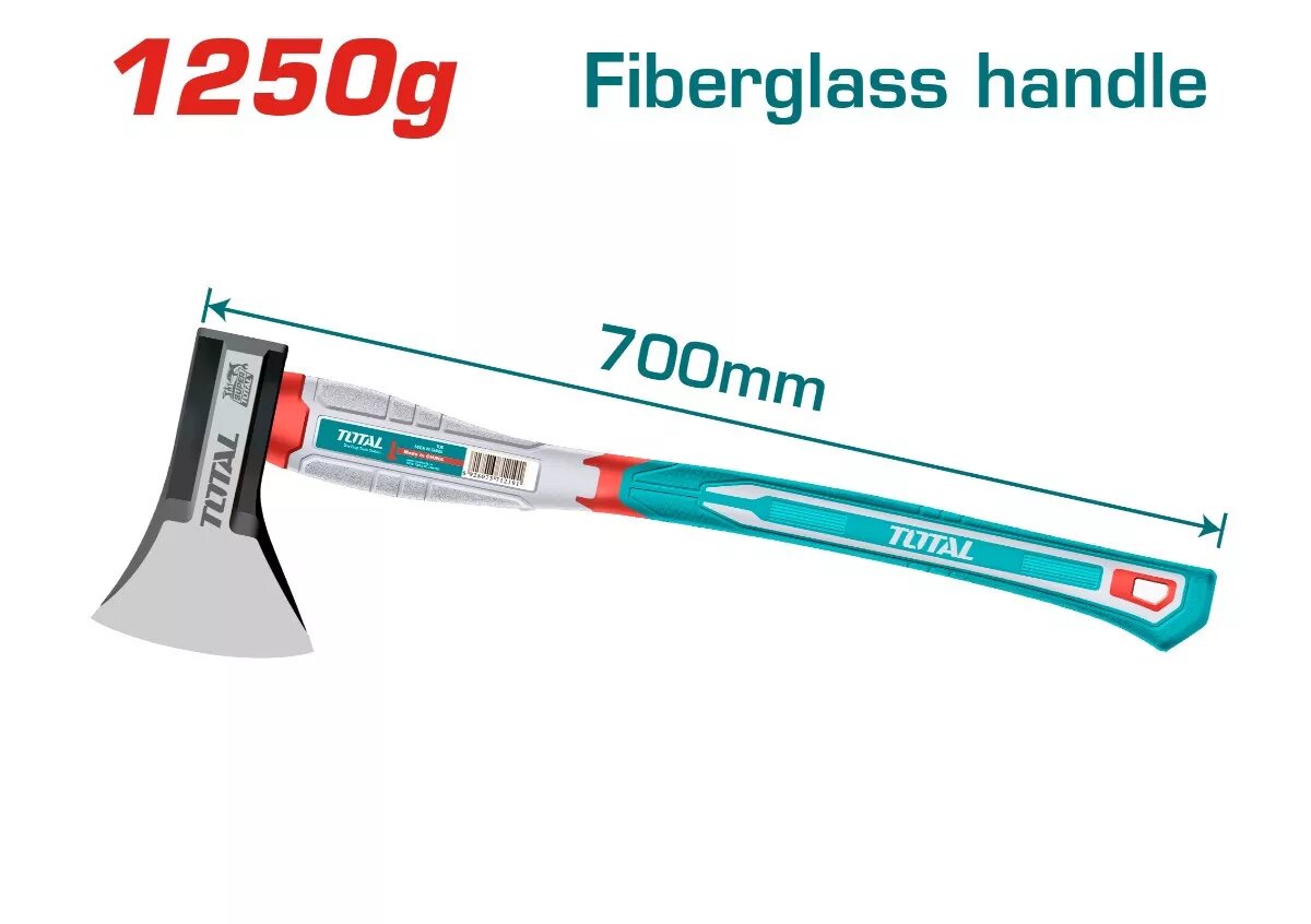 Топор 1250г из закаленной углеродистой стали TOTAL THAX061250