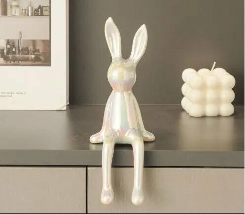 Интерьерная статуэтка Заяц, декор на полку, керамический кролик