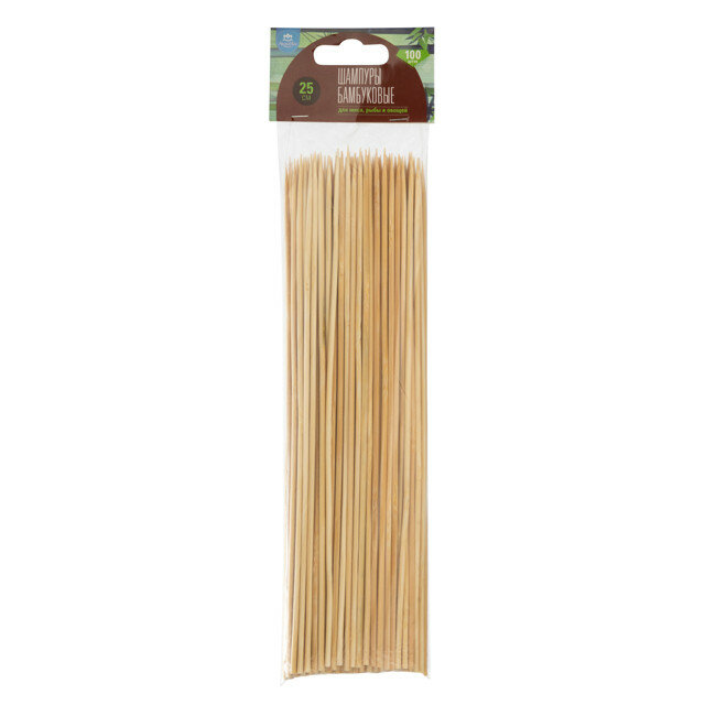 Набор шампуров 100шт 25см бамбук