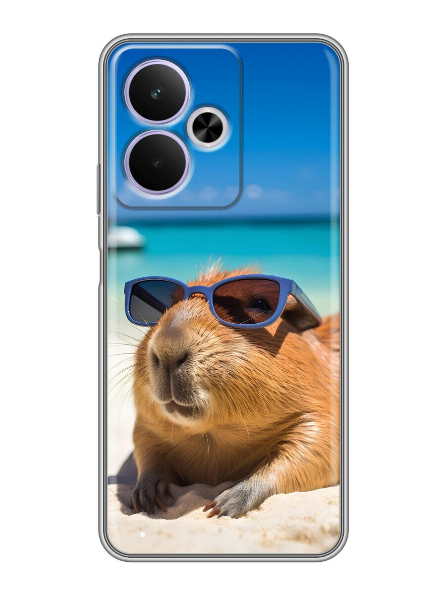 Чехол для Realme 14 5G с принтом Смешные капибары (Реалме 14 5Ж)