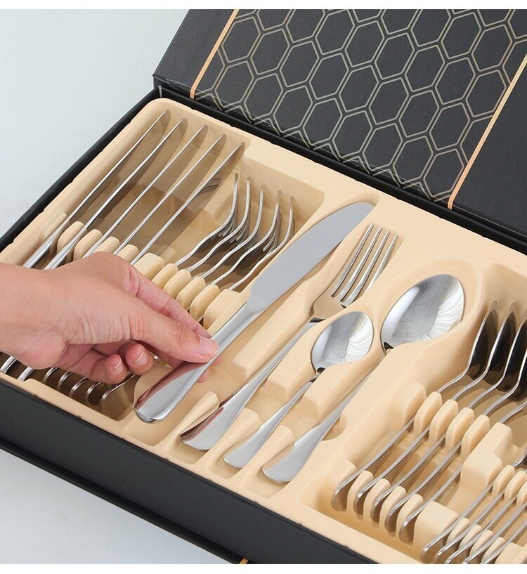 Набор столовых приборов 24 предмета /Подарочный набор/8 Марта