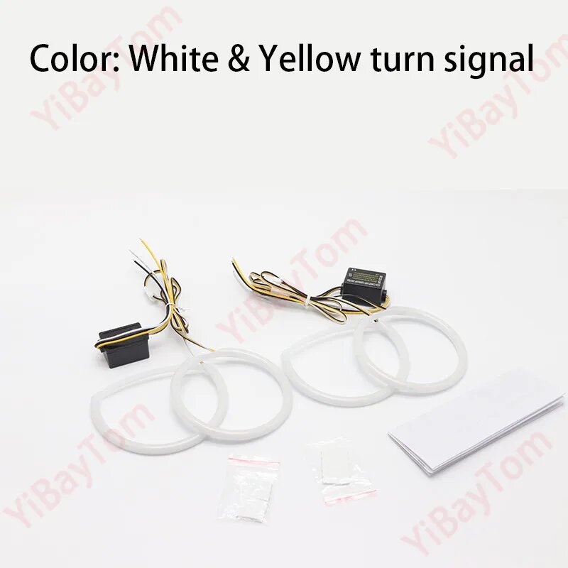 Яркая, долговечная гарантия, яркая, яркая, искусственная кожа, кольцо для глаз ангела, комплект DRL для Mazda 3 Mazda3 2004-2008, аксессуары Yellow and white